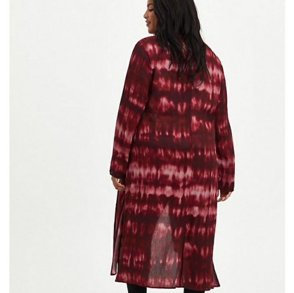 torrid | Sweaters | Torrid Plus Size Wine Tye Dye Duster Kimono Long ...